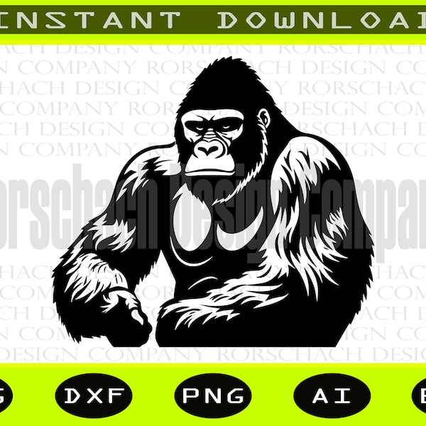 Silverback Gorilla Svg - Etsy