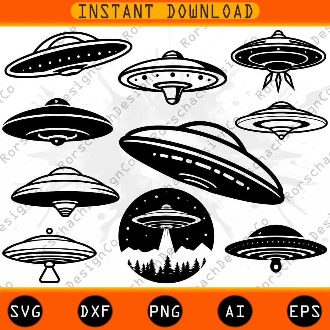 10 UFO Svg Bundle, UFO Pack, Space Svg, Alien Svg, Spaceship Svg, Alien ...