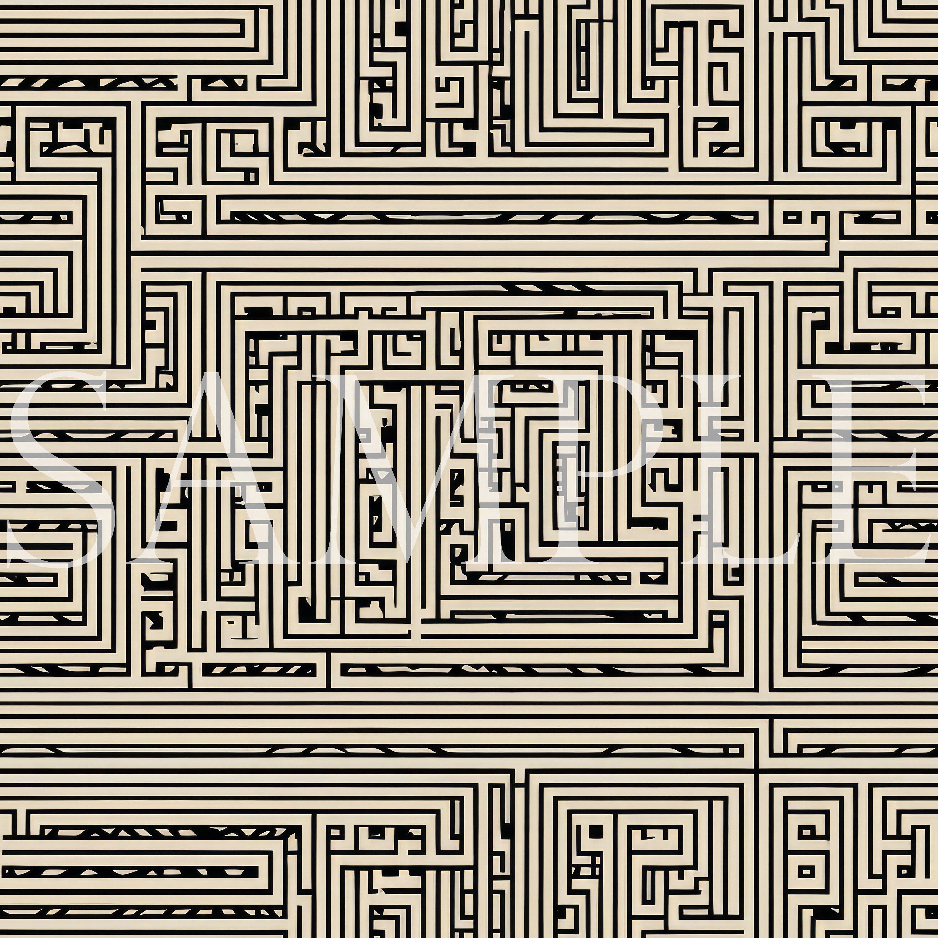 Endless Square Maze Seamless Patterns Maze Digital Paper Endless Prints ...