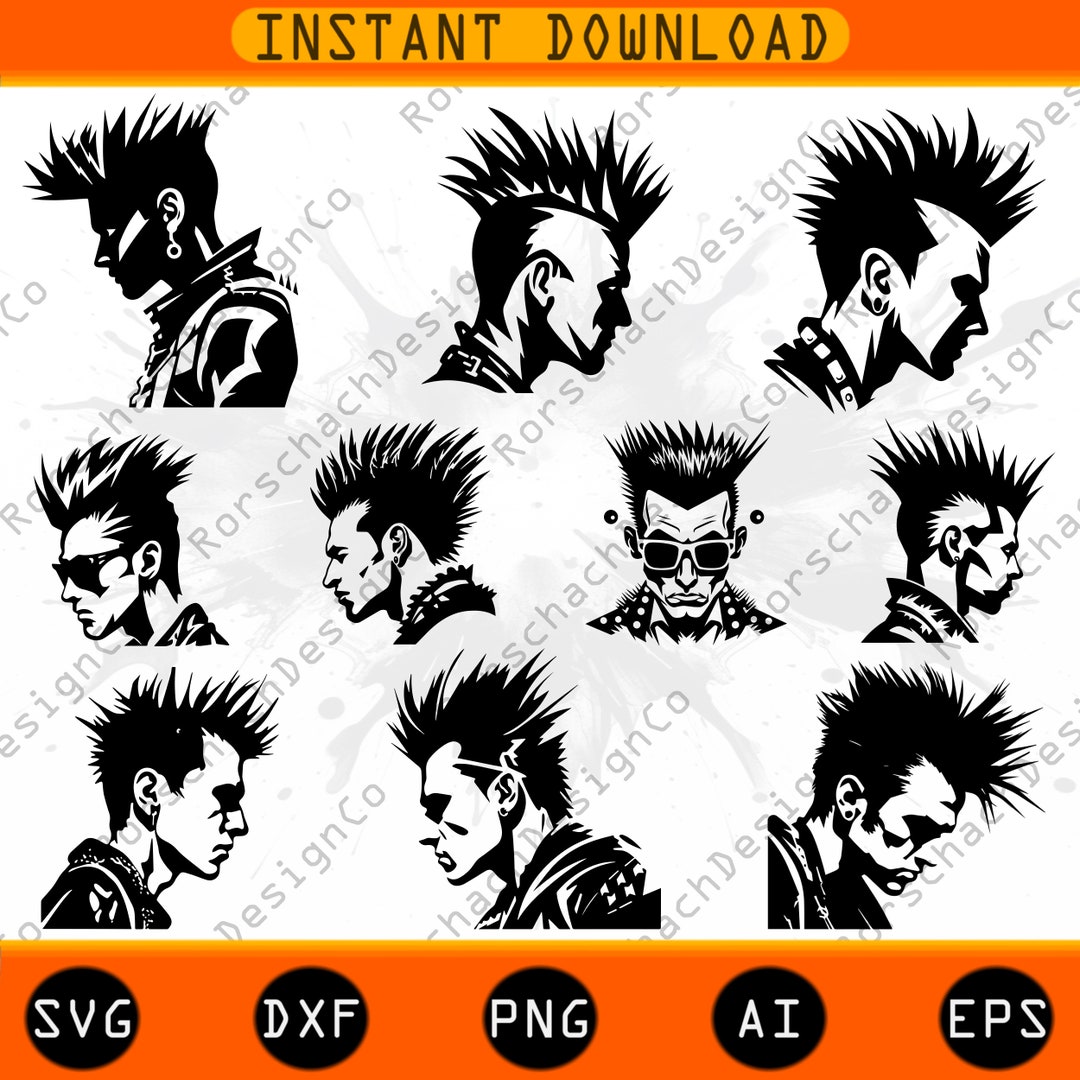 10 Punk Svg Bundle, Punk Clipart Pack, Music Svg, Culture Svg, Punk Rock Svg, Punk Vector, Punk ...