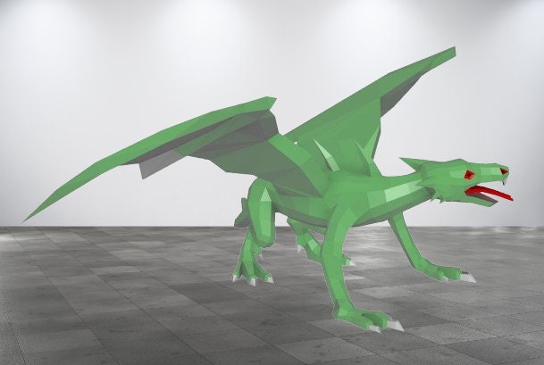 Gargoyle Papercraft, Digital Template, Origami, PDF Download DIY, Low ...