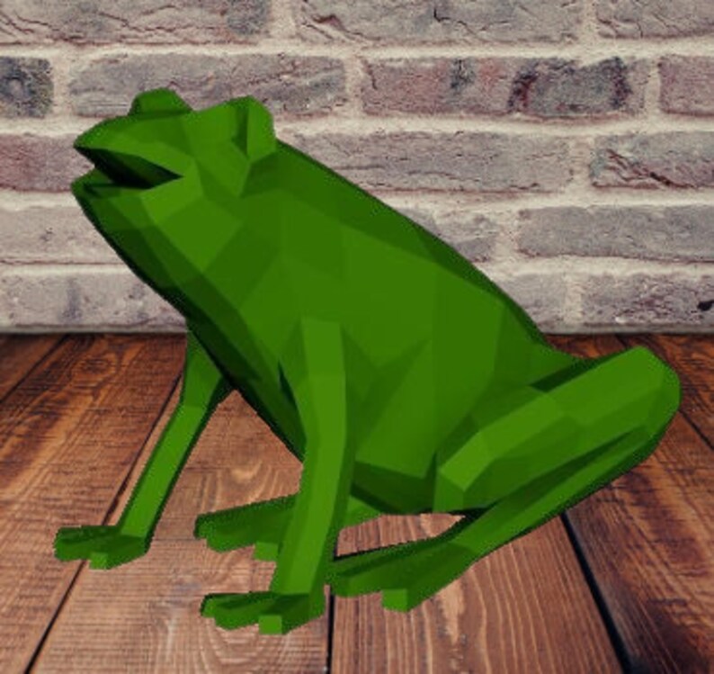 Frog Papercraft, Digital Template, Origami, PDF Download DIY, Low Poly ...