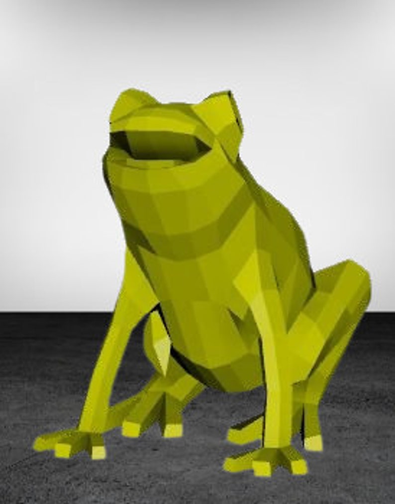 Frog Papercraft, Digital Template, Origami, PDF Download DIY, Low Poly ...