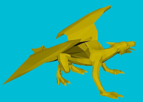 Gargoyle Papercraft, Digital Template, Origami, PDF Download DIY, Low ...