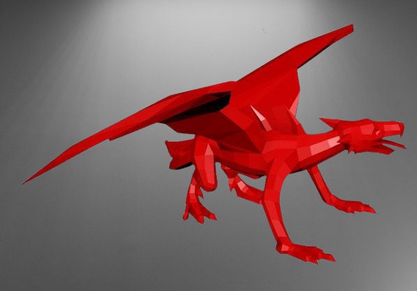 Gargoyle Papercraft, Digital Template, Origami, PDF Download DIY, Low ...