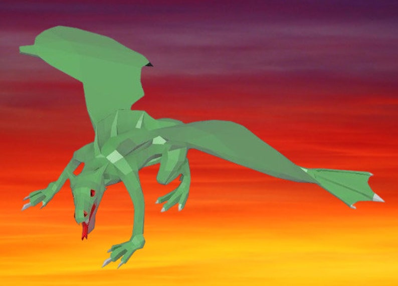 Gargoyle Papercraft, Digital Template, Origami, PDF Download DIY, Low ...