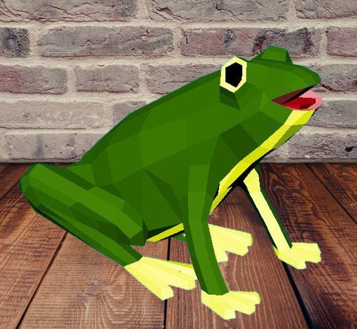 Frog Papercraft, Digital Template, Origami, PDF Download DIY, Low Poly ...