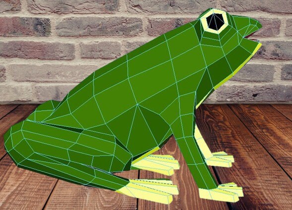 Frog Papercraft, Digital Template, Origami, PDF Download DIY, Low Poly ...