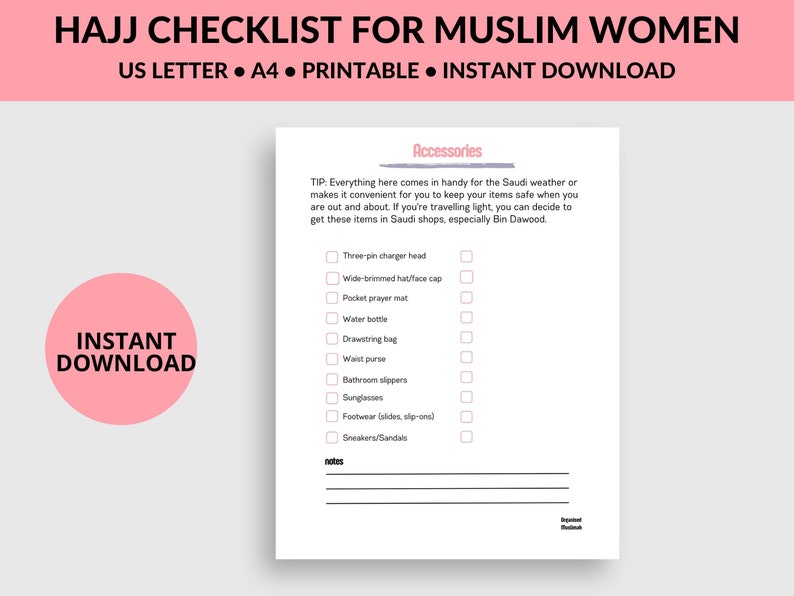 Hajj Checklist for Muslim Women | Hajj Checklist | Checklist for Hajj ...