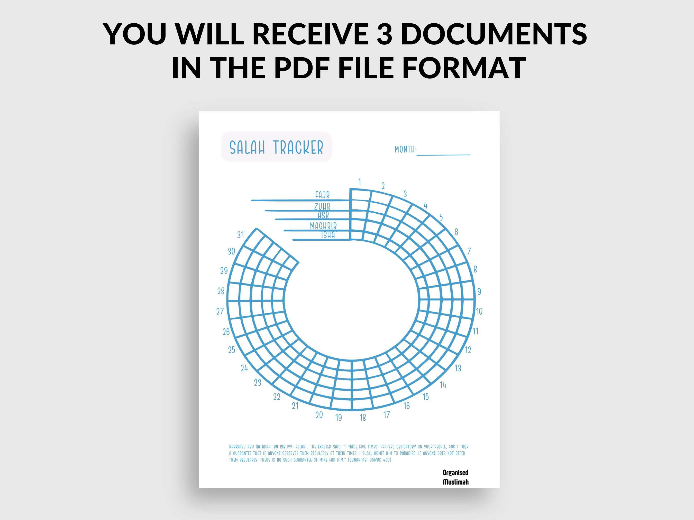 Salah Tracker Muslim Prayer Tracker Salah Printable - Etsy
