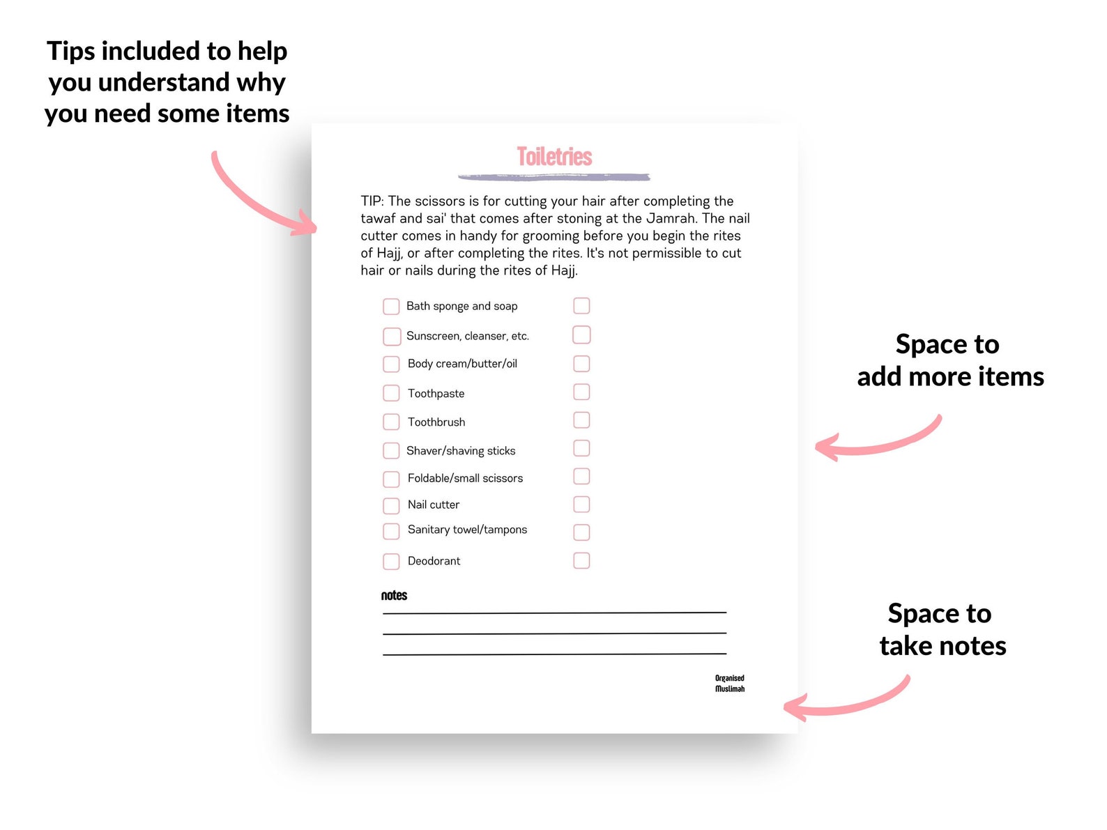 Hajj Checklist for Muslim Women | Hajj Checklist | Checklist for Hajj ...