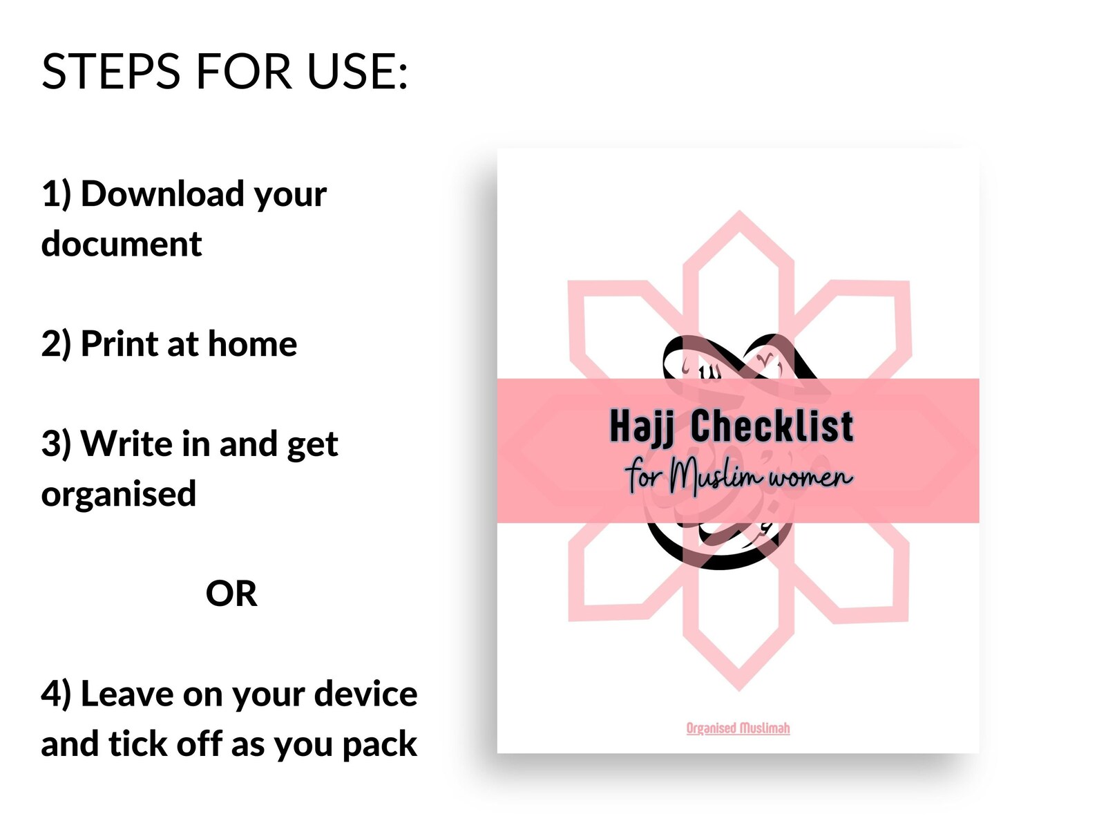 Hajj Checklist for Muslim Women | Hajj Checklist | Checklist for Hajj ...