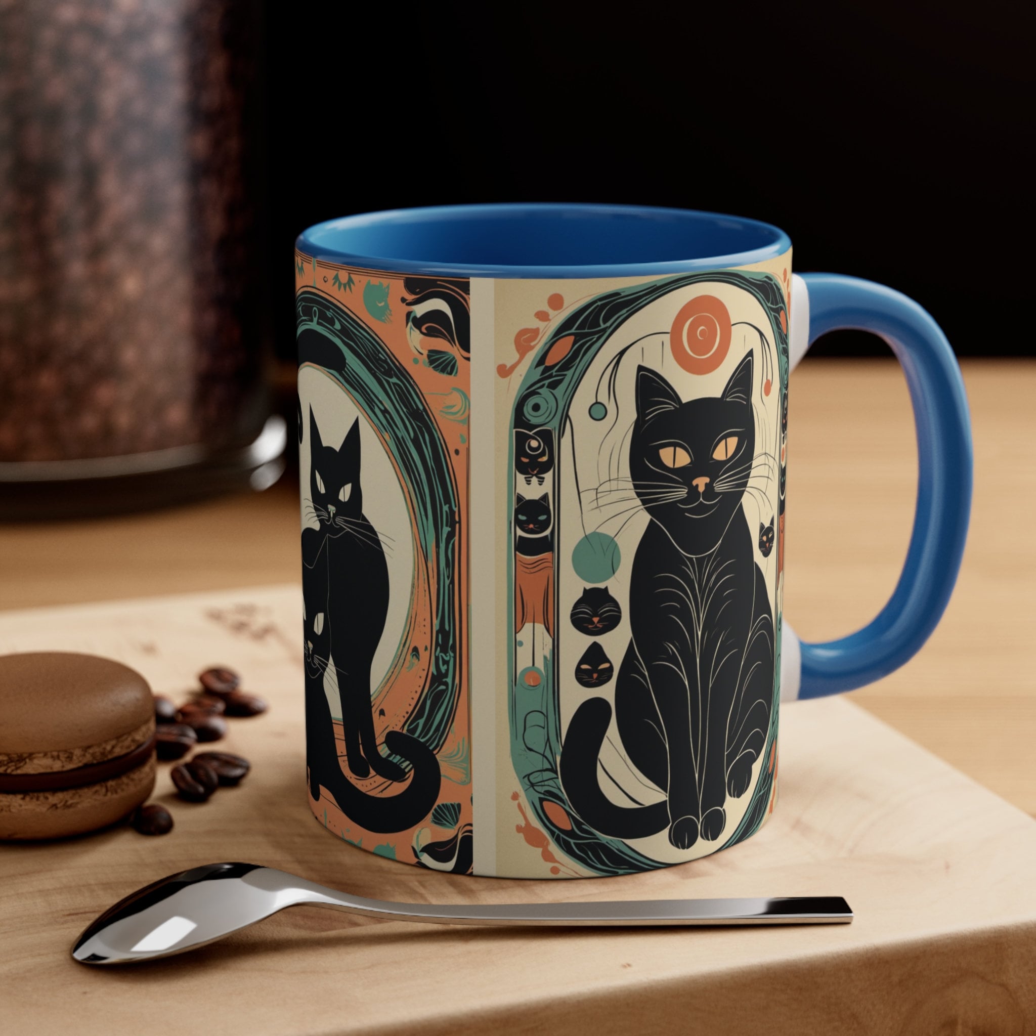 Mystic Black Cat Mug,cat Lover Gift,enchanting Mug,mystic Cat Design ...