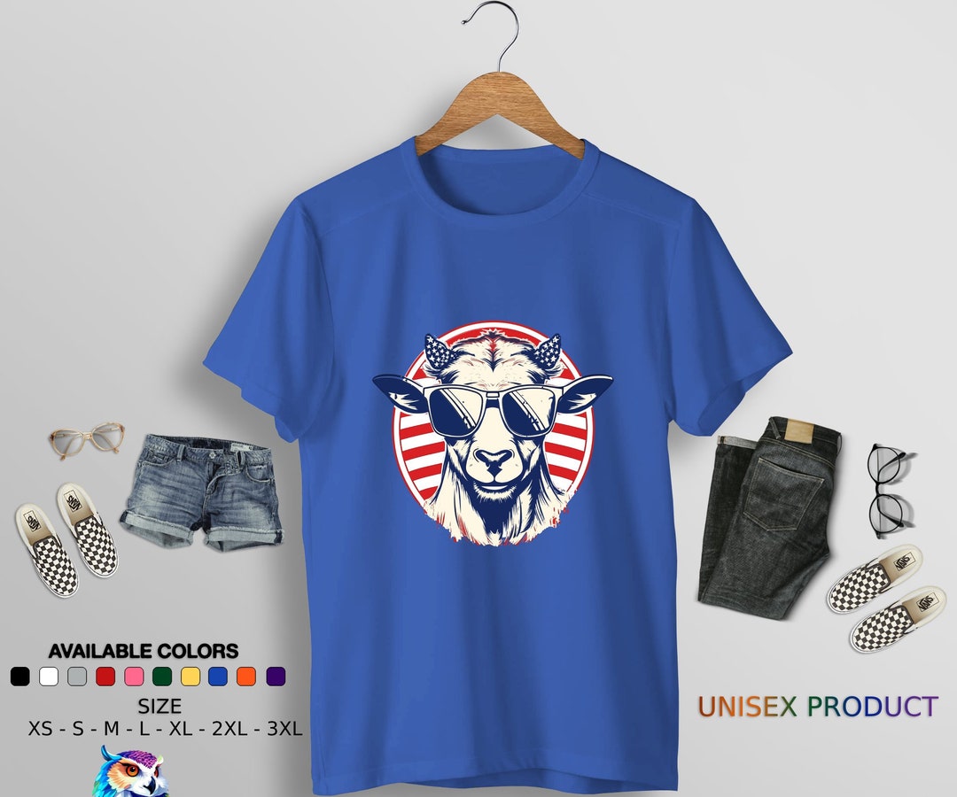 American Flag Goat Tshirt, Goat Lover Shirt, Fourth of July Shirt ...