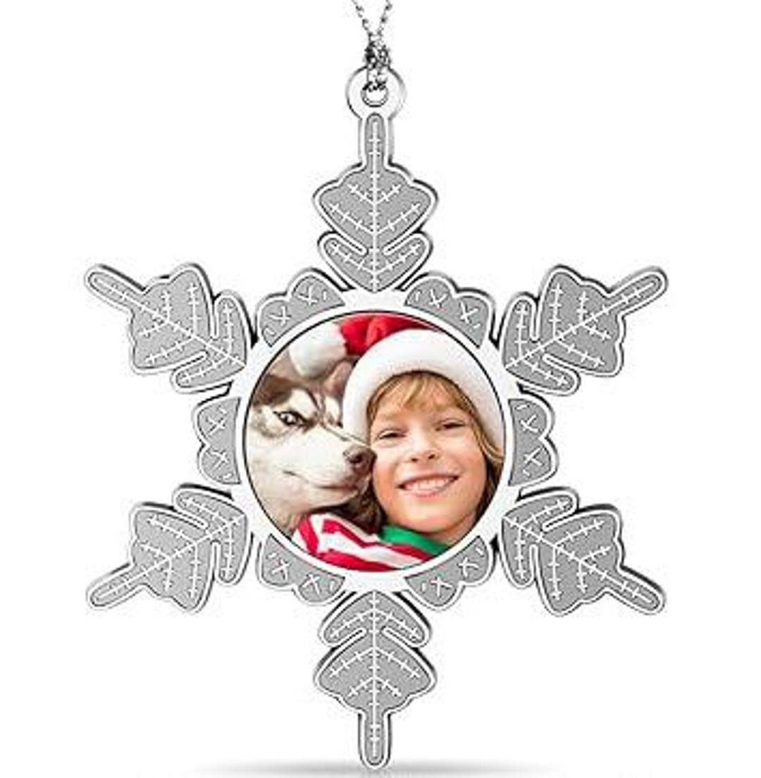 Custom Metal Snowflake Christmas Ornament - Personalized With Photo ...
