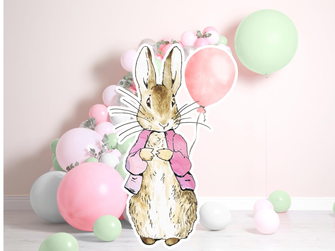 Peter Rabbit Big Decor Cutout, Pink Bunny Birthday, Rustic Flopsy Bunny ...
