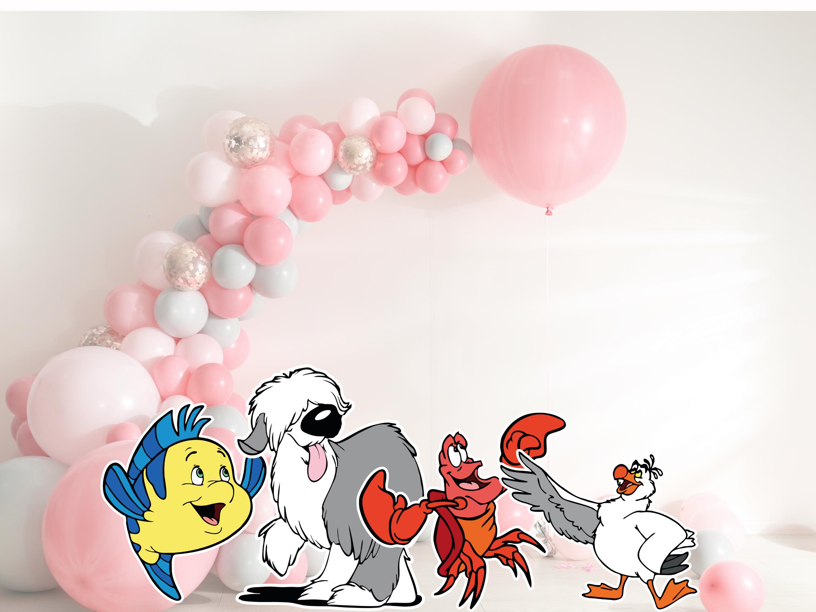 Ariel Character Cutouts: Flounder, Scuttle, Sebastian Party Decorations ...