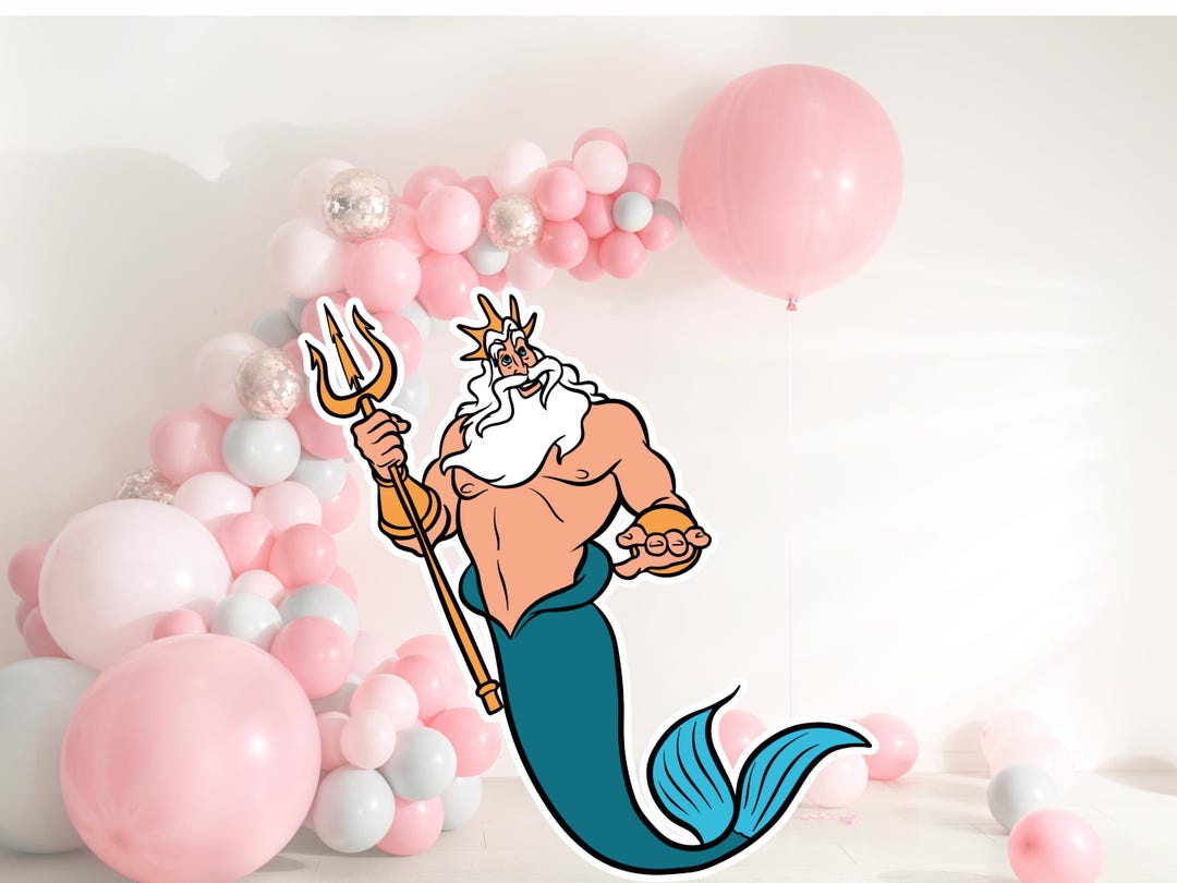 Ariel King Triton, Cutout, Ariel Cutout Decor, Ariel Party Decoration ...