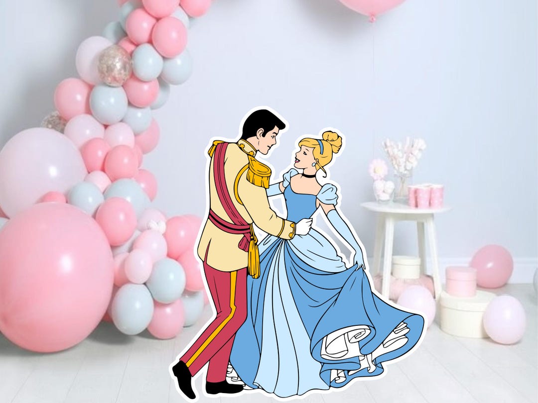 Cinderella & Prince Charming Cutout: Birthday Party Prop (digital ...
