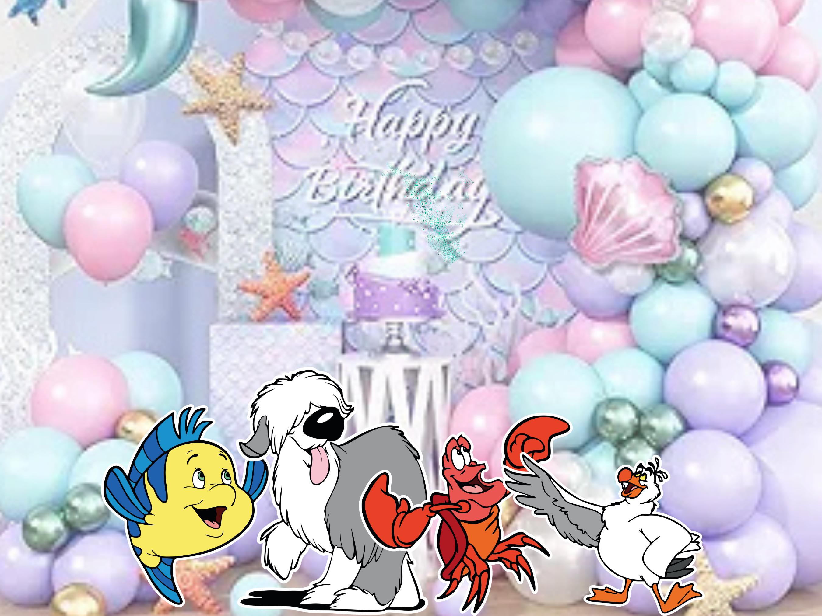 Ariel Character Cutouts: Flounder, Scuttle, Sebastian Party Decorations ...