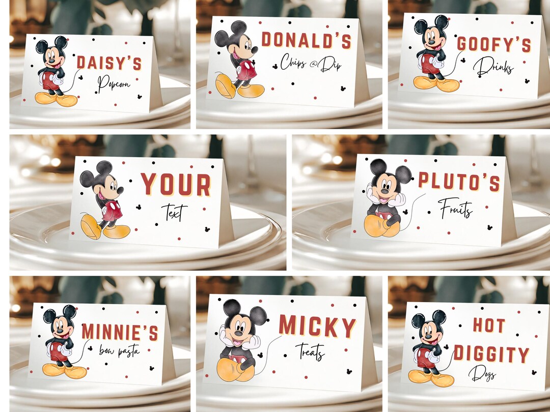 Editable Mickey Mouse Birthday Food Labels: Oh Toodles Party (digital ...