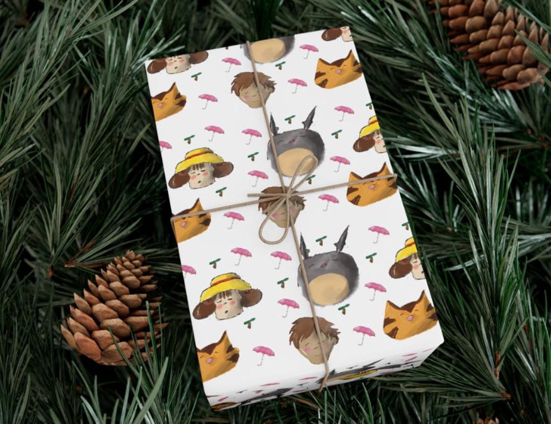 Gift Wrap Papers, Ghibli Inspired Totoro Art, Handmade Gift Wrap, 3 ...