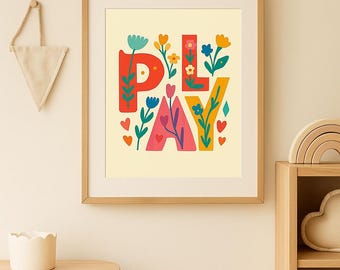 Rainbow Sports PLAY Poster – Playroom Wall Art for Kids - Etsy