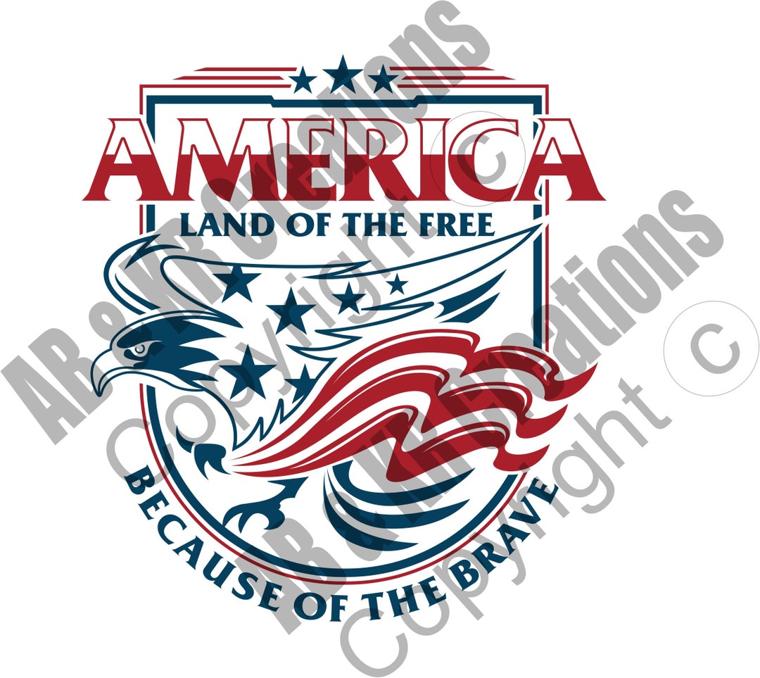 America SVG, PNG, JPG, Usa, Bald Eagle, Color Image, Land of the Free ...