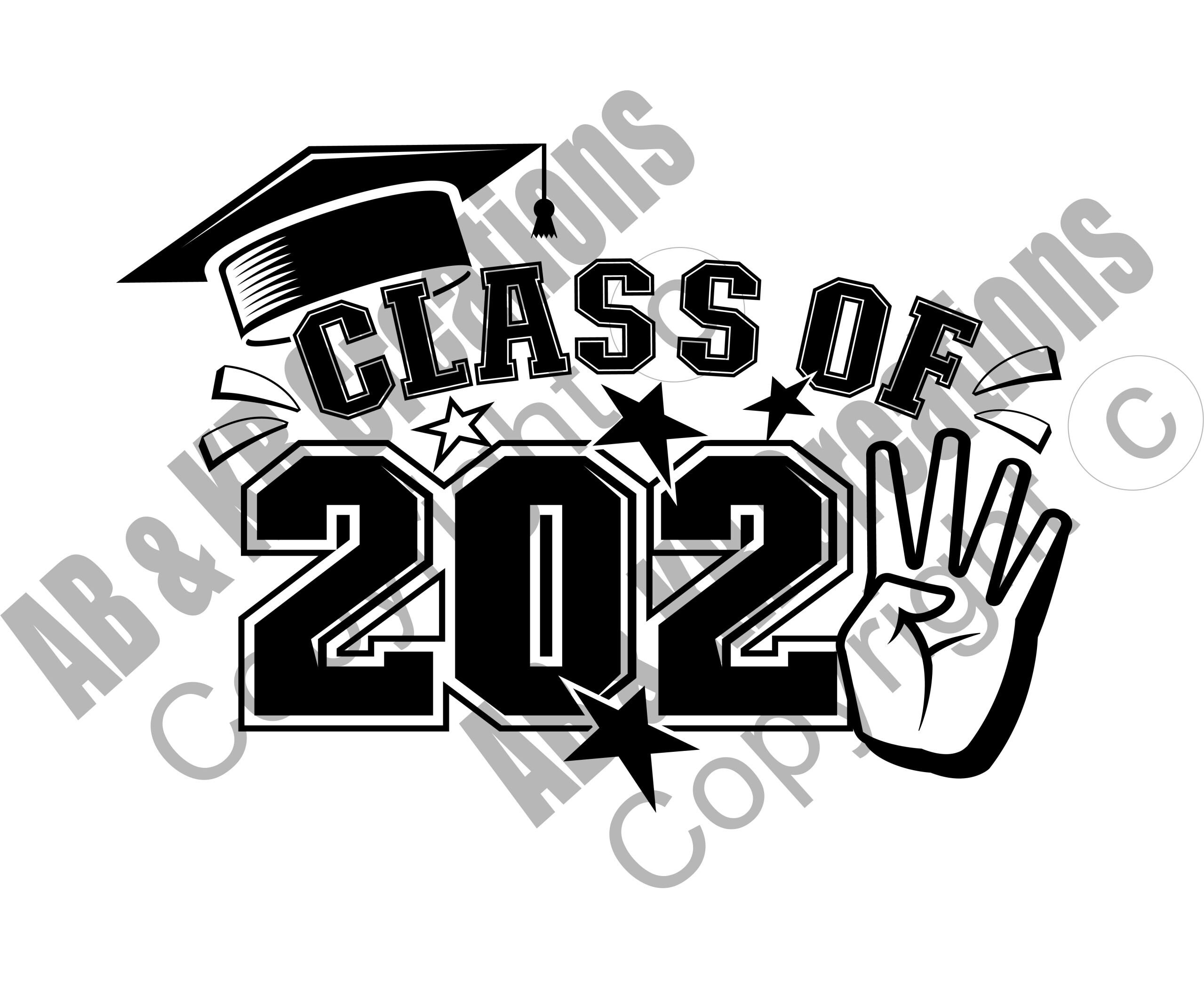 Class of 2024 SVG, PNG, JPG, Graduate, Graduation, Four 4 Finger Peace ...