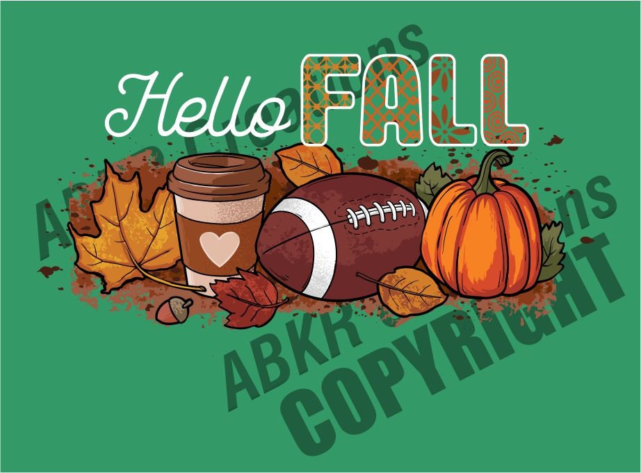 Hello FALL Png and Svg Digital Download (for Light and Dark Background ...