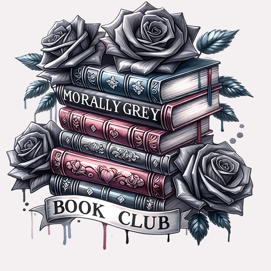 Morally Grey Book Club PNG Romance Gothic Floral Style T-shirt Design ...
