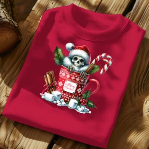 Skeleton in Hot Cocoa PNG | Spooky Christmas T Shirt Design | Gothic ...