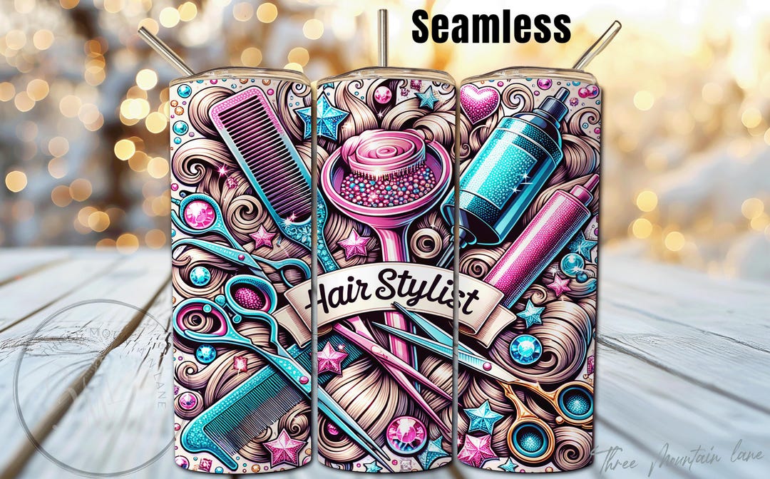Hair Stylist Tumbler Wrap – Hairstylist Gift PNG, 20oz Skinny ...