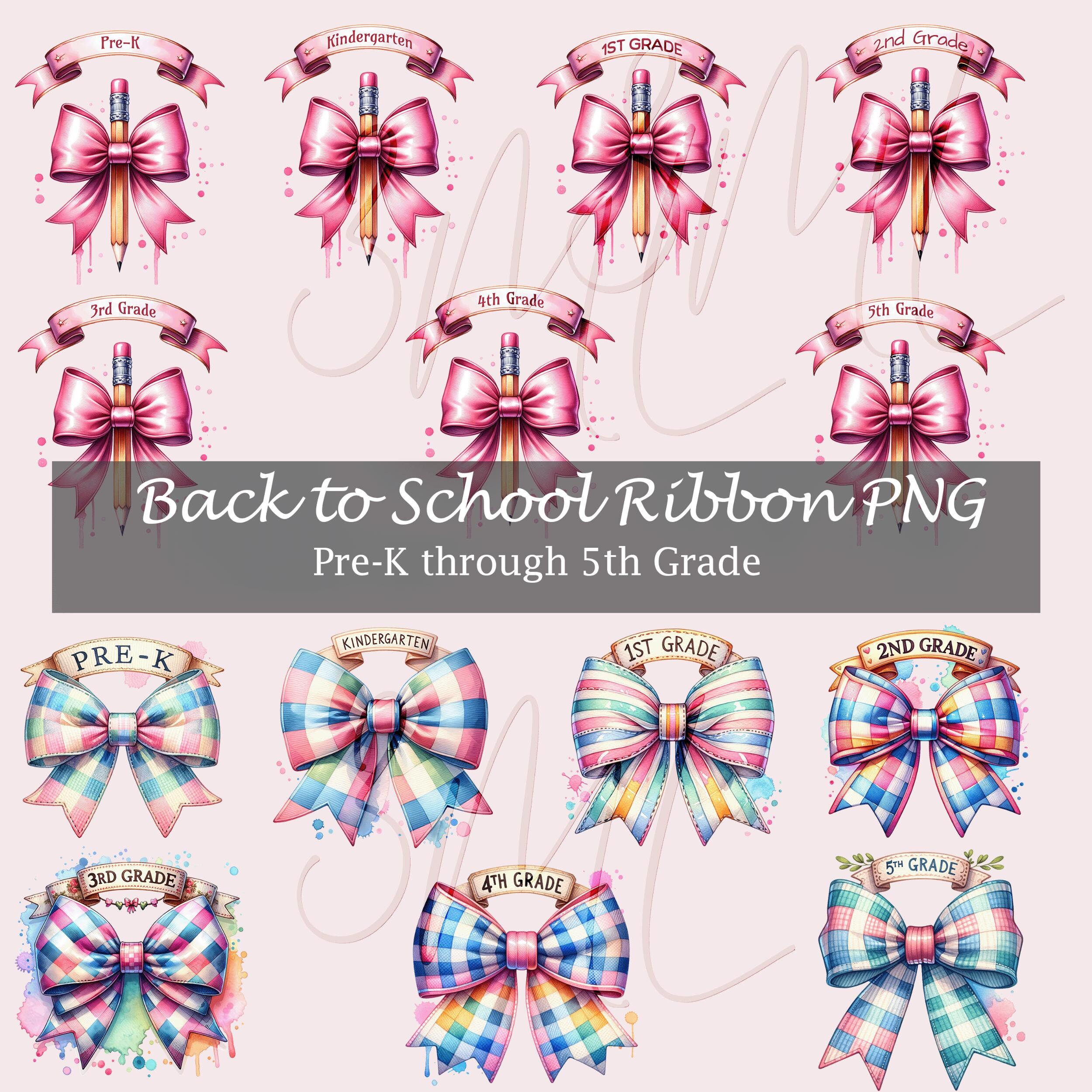 Ribbon Pencil Bundle Png, First Grade,ribbons & Bows Pencil T-shirt ...