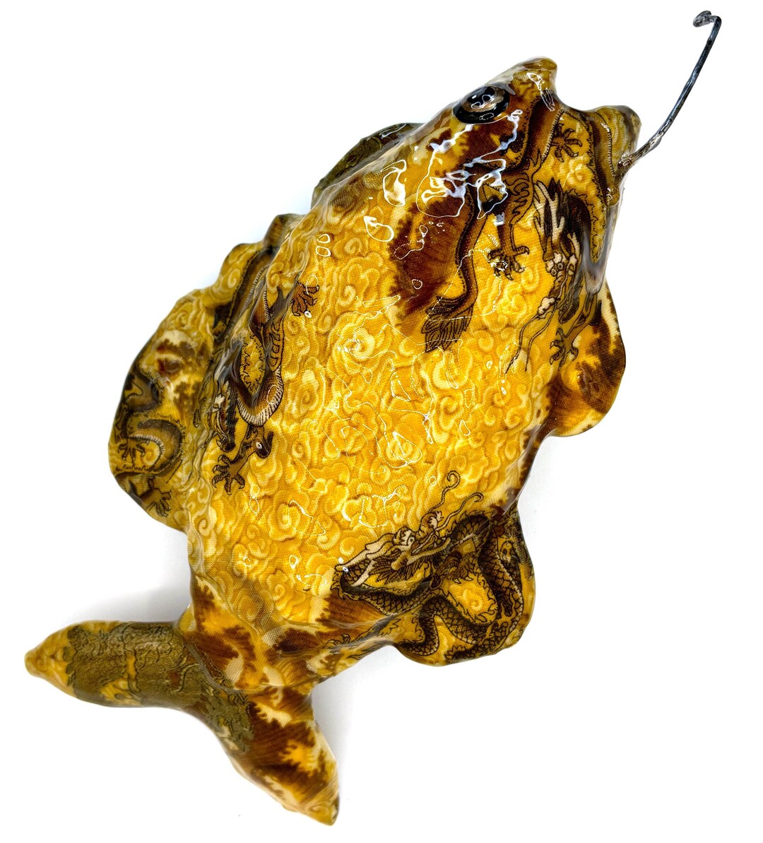 Goldfish With Golden Dragons, Gold Swirls, Gold Eyes and a Real Fish ...