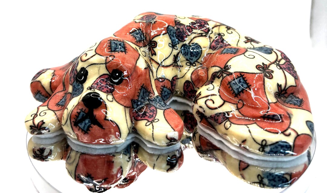 Sad Homeless Heart Patches Hound Dog Lying Alone Handmade One of a Kind ...