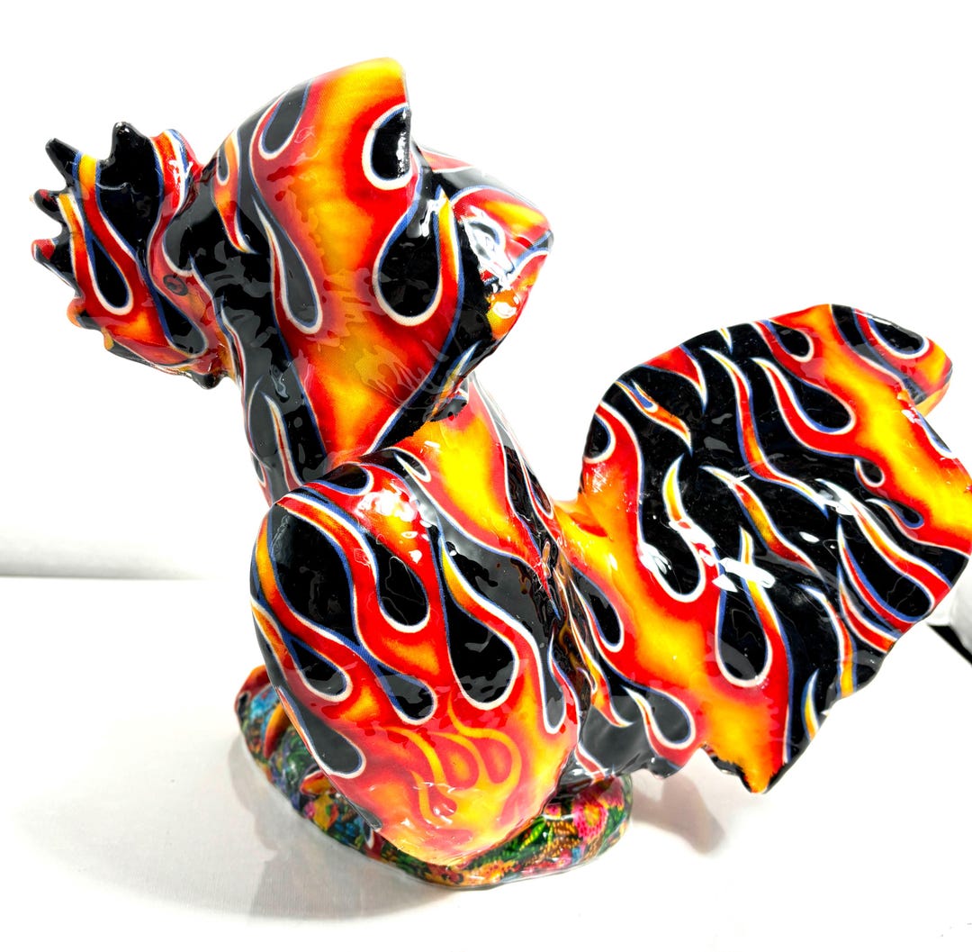 Fiery Fighting Rooster in Fight Posture Ready to Defend His Hens From ...