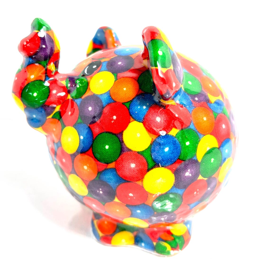 Round Gumball Elephant Bank - Handmade and One of a Kind - Etsy
