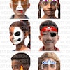Blank Line Art Template Set B DIGITAL DOWNLOAD Face Paint Design Board ...