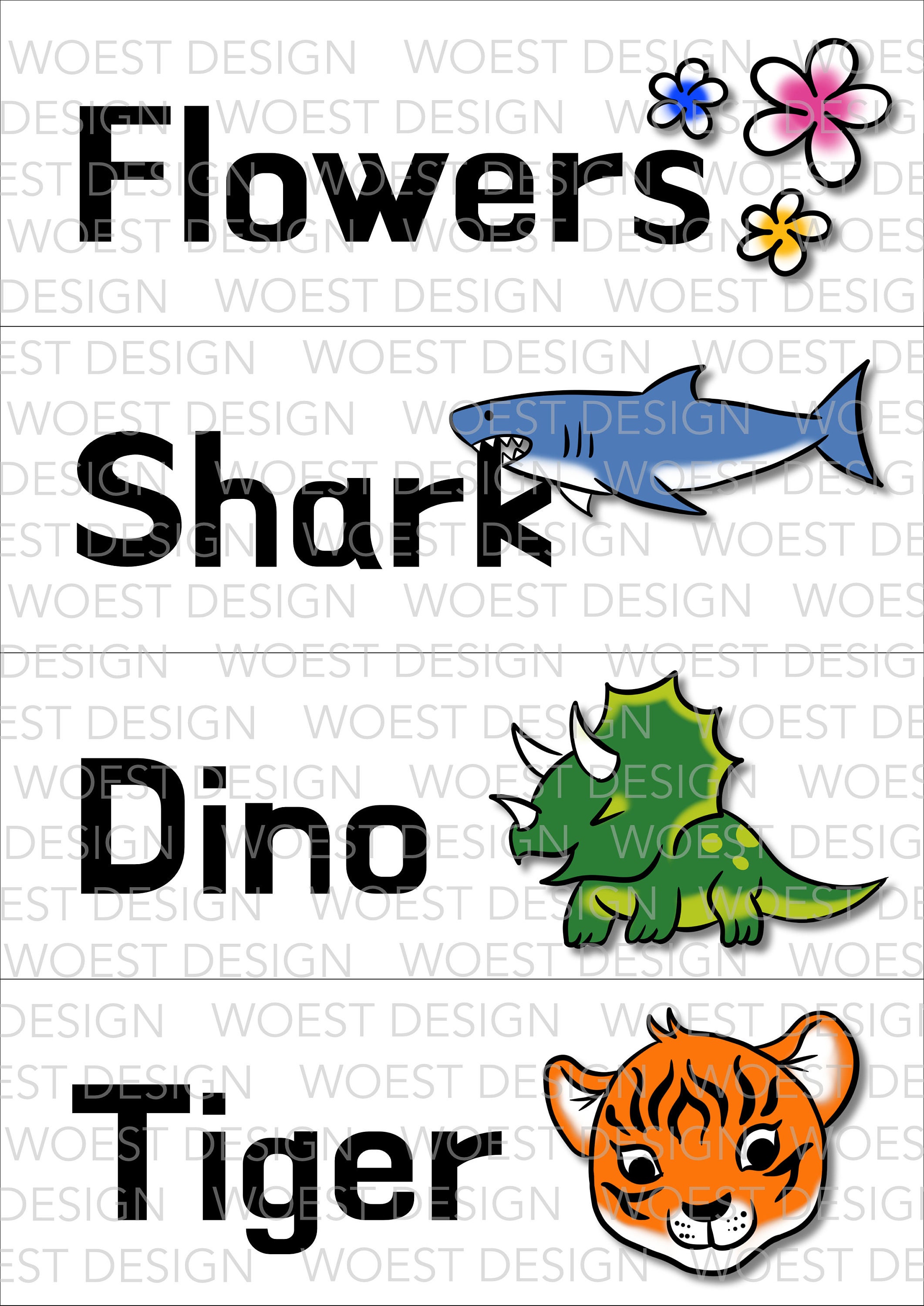 Basic Word Board Set A DIGITAL DOWNLOAD Face Painting Design Board ...