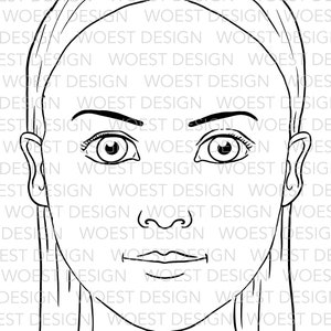 Blank Line Art Template Set A DIGITAL DOWNLOAD - Face Paint Design ...