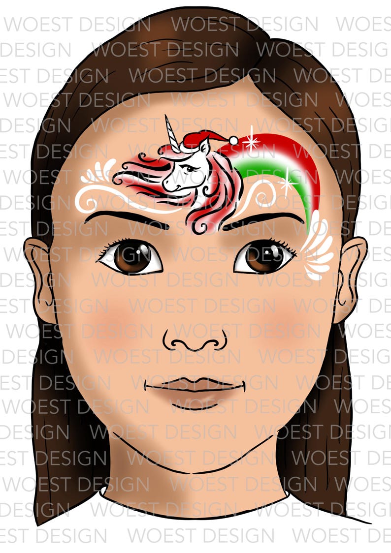 Christmas Set Illustrative Style DIGITAL DOWNLOAD - Face Paint Design ...