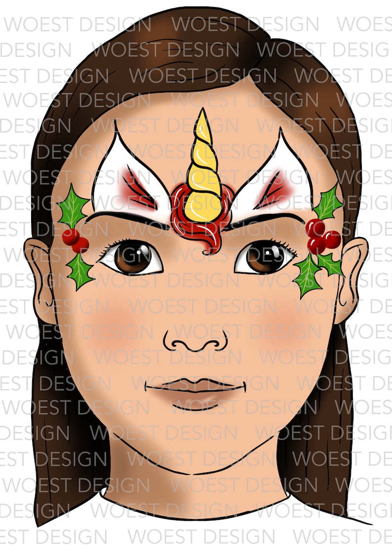 Christmas Set DIGITAL DOWNLOAD - Face Paint Painting Design Board ...