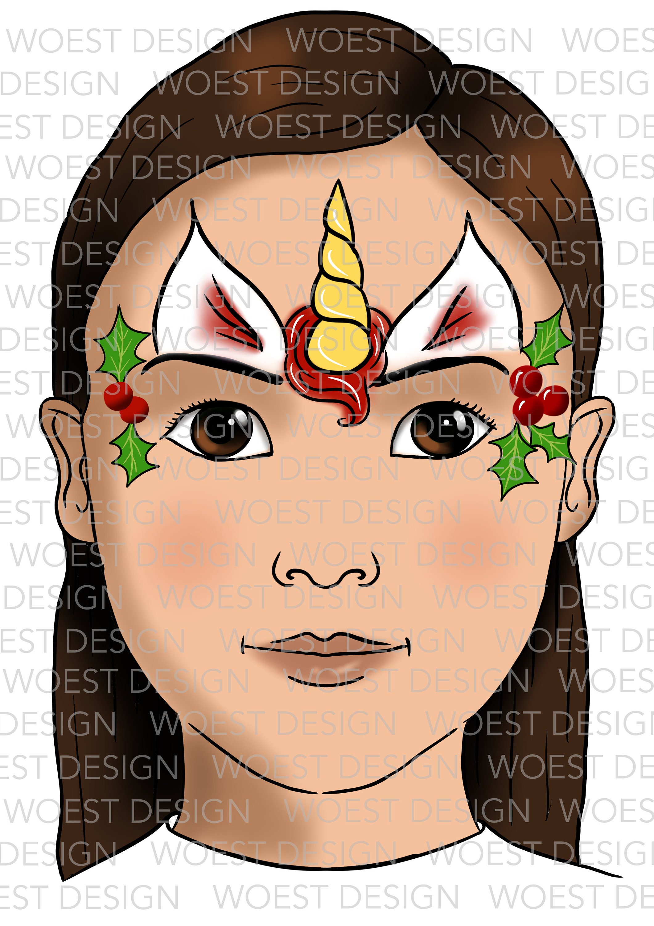 Christmas Set DIGITAL DOWNLOAD - Face Paint Painting Design Board ...
