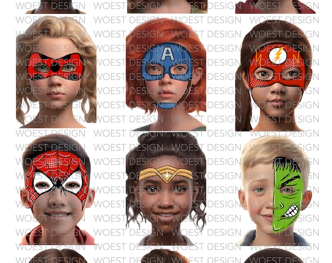 Super Hero Set DIGITAL DOWNLOAD - Face Paint Painting Design Board ...