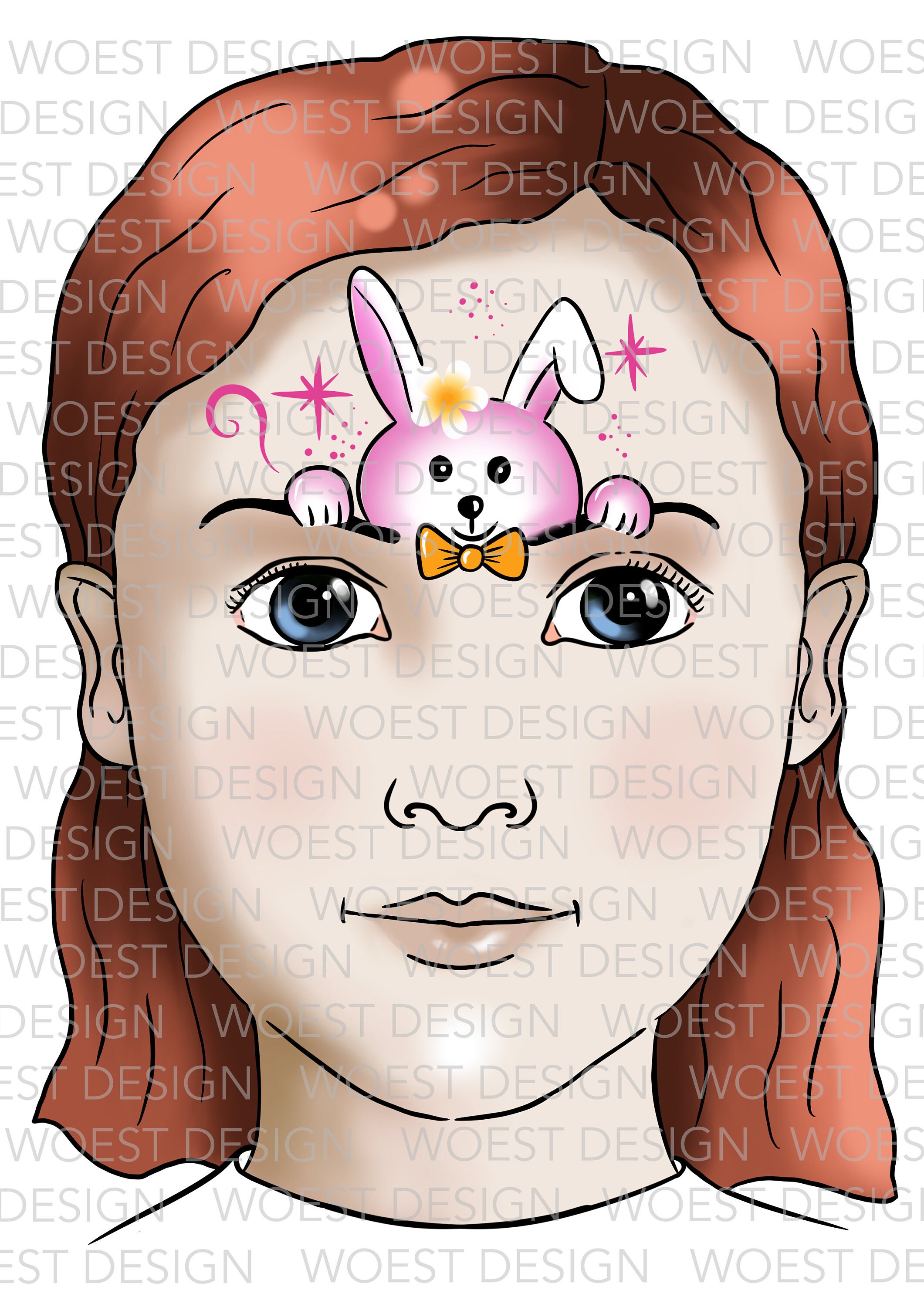 Easter Set Illustrative Style DIGITAL DOWNLOAD Face Paint Design Board ...