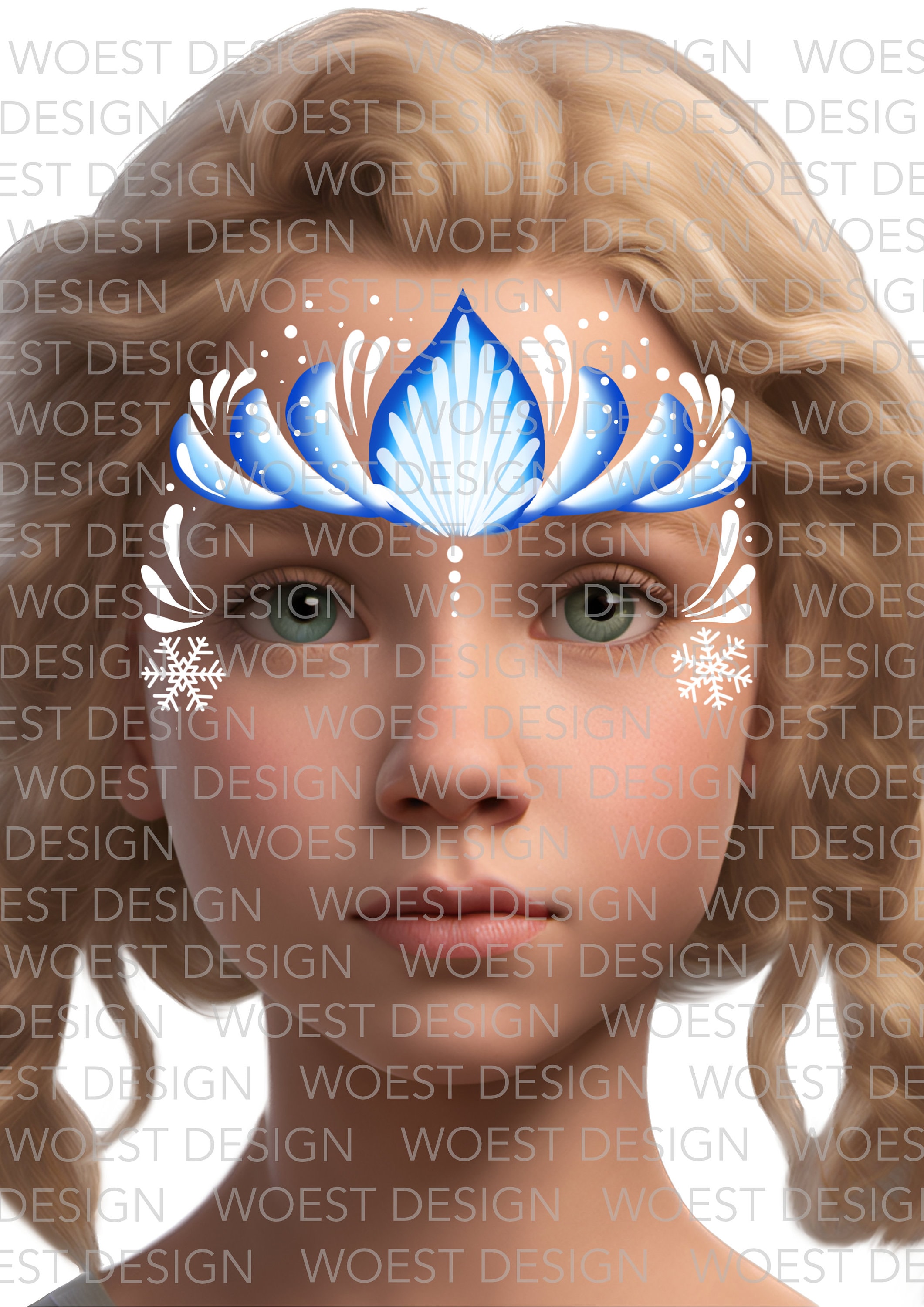 Ice Princess Design Realistic Style DIGITAL DOWNLOAD - Face Paint ...
