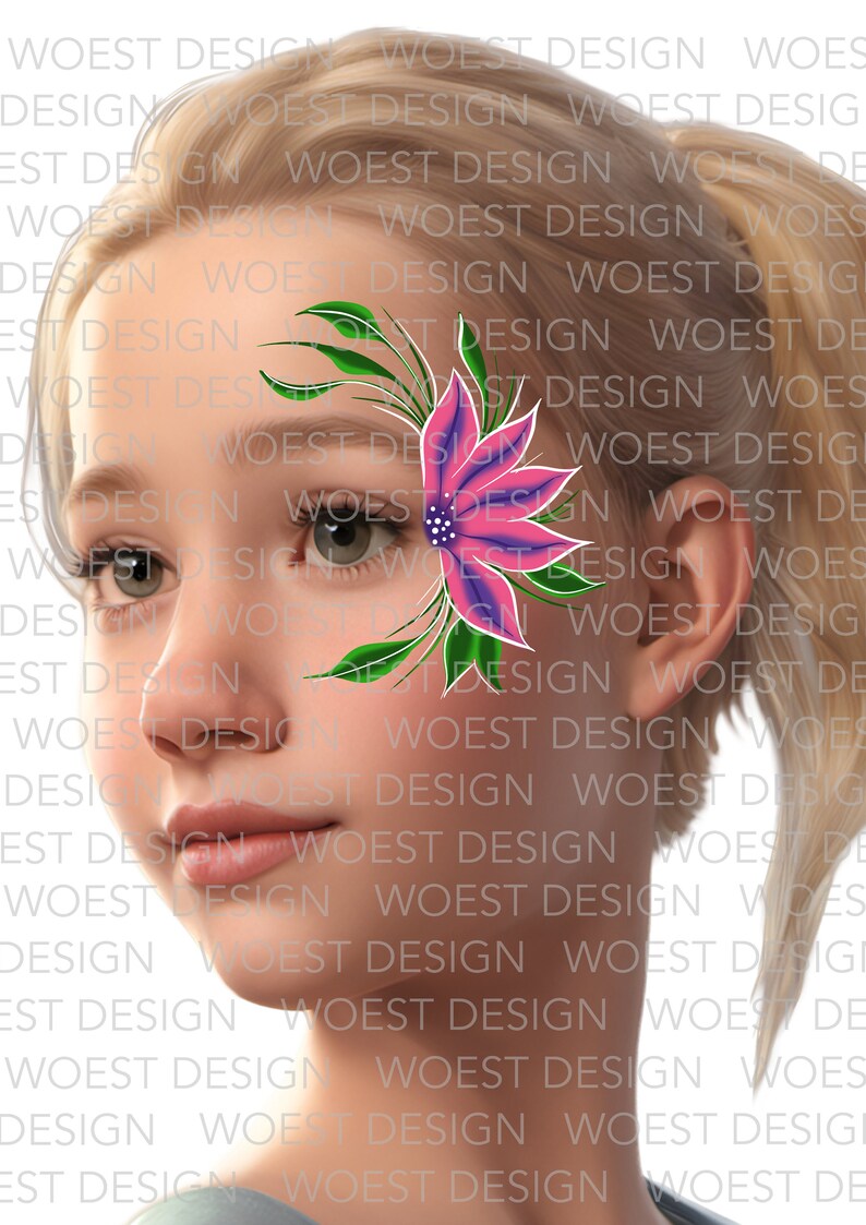 Summer Set Realistic Style DIGITAL DOWNLOAD - Face Paint Design Board ...