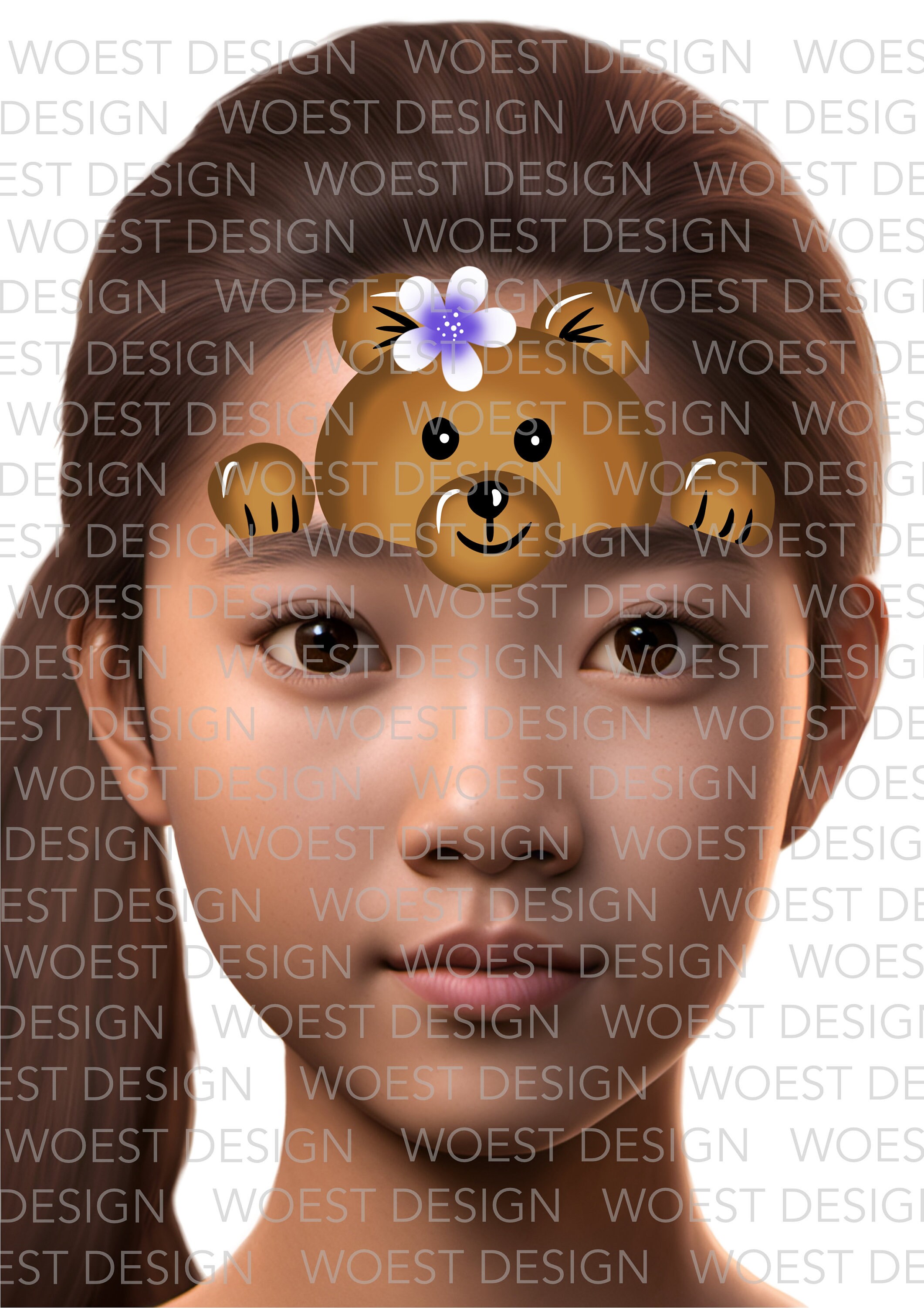 Teddy Bear Design Realistic Style DIGITAL DOWNLOAD Face Paint Design ...