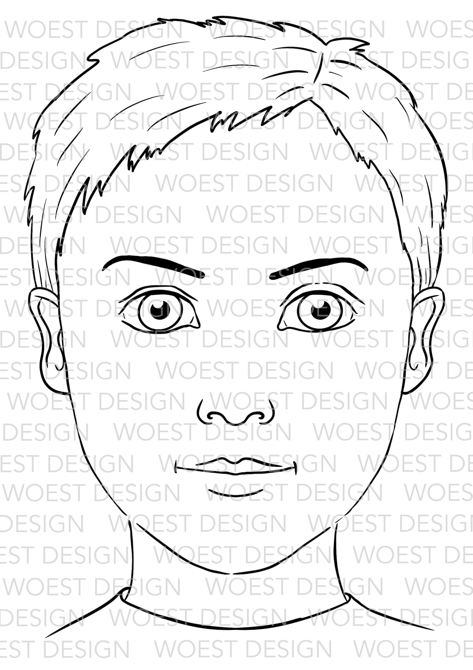 Blank Line Art Template Set A DIGITAL DOWNLOAD - Face Paint Design ...